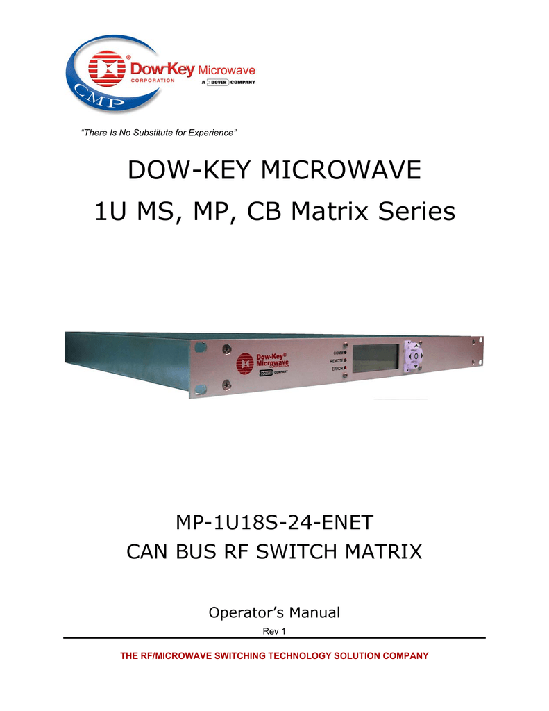 Dow-Key Microwave MS-1U18S-6-ENET Operator's Manual | Manualzz