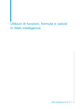 Web Intelligence XI 3.1 Manuale | Manualzz
