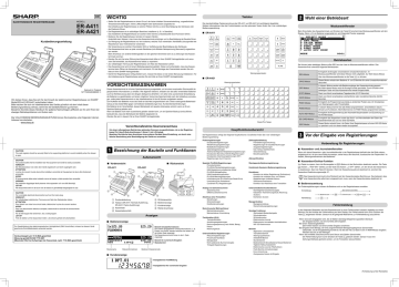 Sharp ER-A411 Bedienungsanleitung | Manualzz