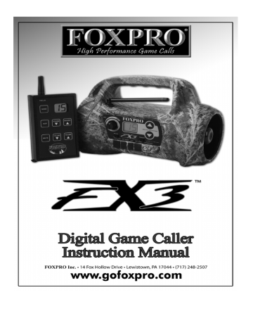 Foxpro FX3 Instruction manual | Manualzz