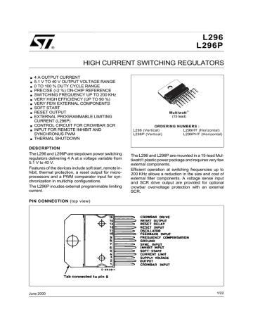 L296, L296HT, L296P, L296PHT Datasheet | Manualzz