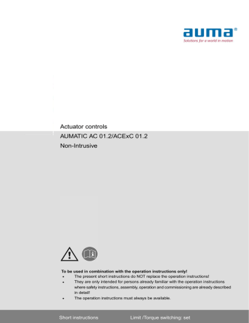 Auma Limit /Torque switching: set Instructions | Manualzz