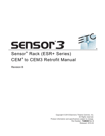 Sensor3 Rack ESR+ CEM3 Retrofit Manual | Manualzz