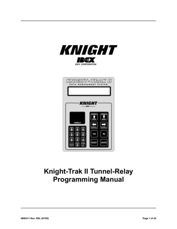 Knight Knight-Trak II Tunnel Relay Programming Manual | Manualzz