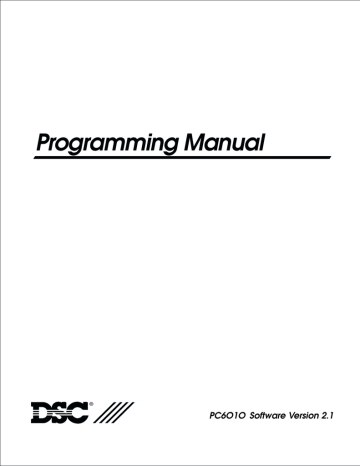 DSC Maxsys PC6010 Programming Manual | Manualzz
