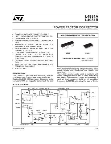 STMicroelectronics L4981 Datasheet | Manualzz