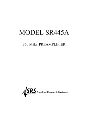 SRS Labs SR445A manual | Manualzz