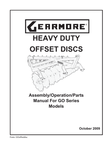 Offset Disc GO Series Operator's Manual | Manualzz