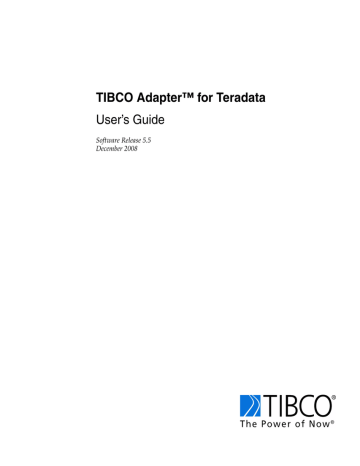 TIBCO Adapter Teradata User's Guide | Manualzz