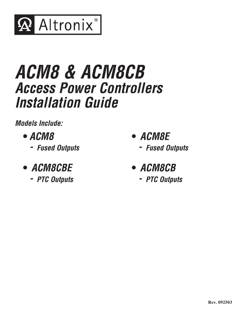 Altronix Power Module ACM8CB,Output Access Power Controller Module ...