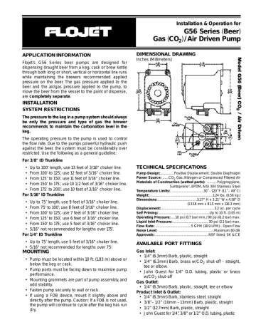 Flojet G56 series CO2/Air Driven Beer Pump | Manualzz
