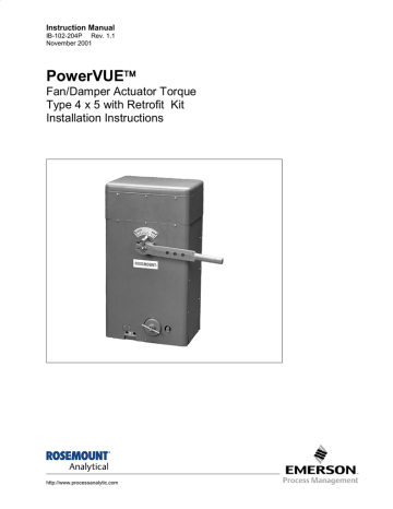 Rosemount PowerVUE 4 x 5 Fan/Damper Actuator Torque Type Installation ...