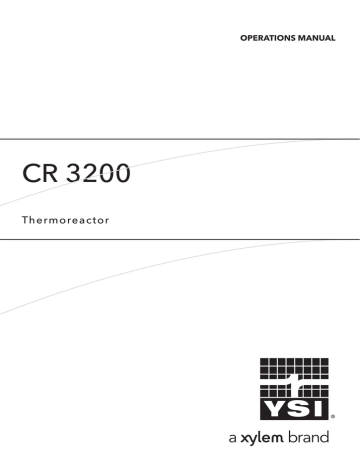 YSI CR 3200 Thermoreactor Owner's Manual | Manualzz