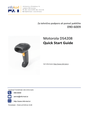 Motorola DS4208 Quick start manual | Manualzz