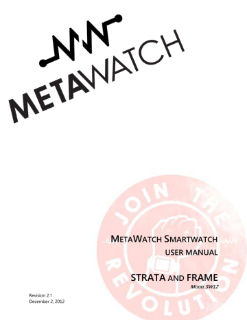 MetaWatch Strata and Frame SW12 User Manual | Manualzz