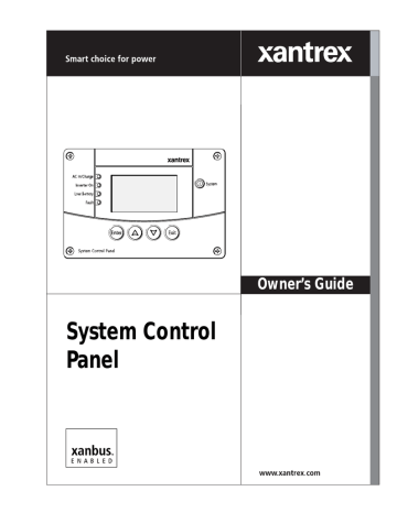 Xantrex System Control Panel Owner's Guide | Manualzz