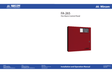 Mircom LT-2016MIR FA-265 Installation manual | Manualzz