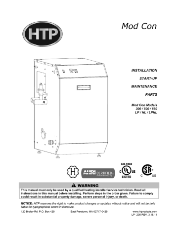 HTP Mod Con 300, 500, 850 Installation Manual | Manualzz
