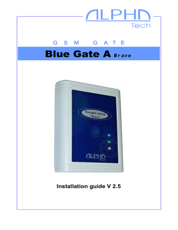 GSM Gate Blue Gate A Brave Installation Guide | Manualzz