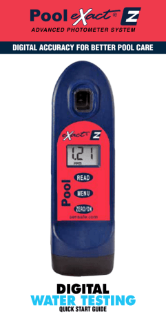 SENSAFE Pool Photometer System eXact EZ Quick Start Guide | Manualzz