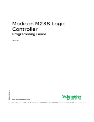 Schneider Electric Modicon M238 Logic Controller Programming Guide | Manualzz