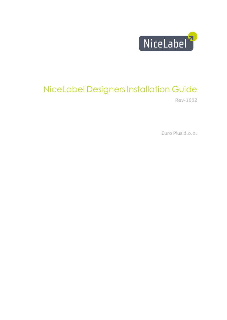 NiceLabel 6 Designer Installation Guide | Manualzz