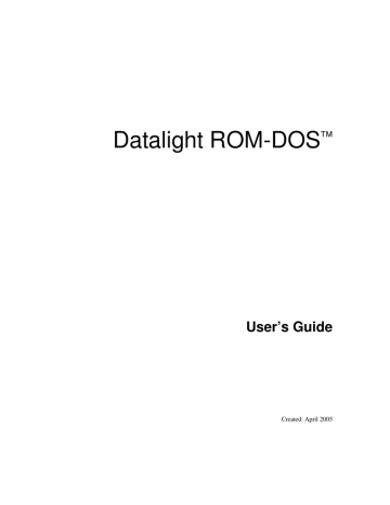 ROM-DOS User's Guide | Manualzz