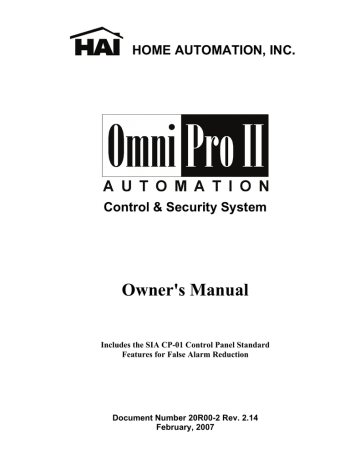 OmniPro II Security System Owner's Manual | Manualzz