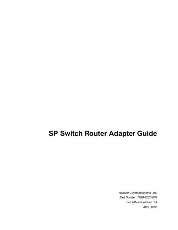 SP Switch Router Adapter Guide | Manualzz