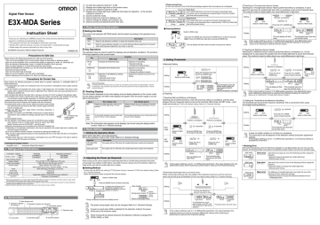 Omron E3X-MDA11 Instruction Sheet | Manualzz