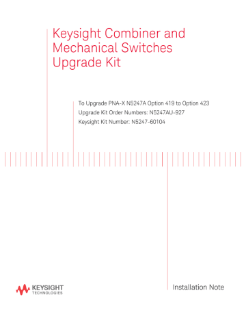 Keysight Combiner and Mechanical Switches Upgrade Kit PNA-X N5247A ...