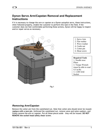 Dynon Autopilot Servo Arm/Capstan Removal & Replacement Instructions ...