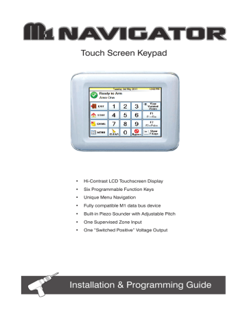 Ness M1 NAVIGATOR TOUCHSCREEN Installation Manual | Manualzz