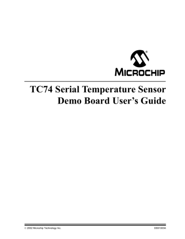 Microchip TC74 Serial Temperature Sensor User's Guide | Manualzz