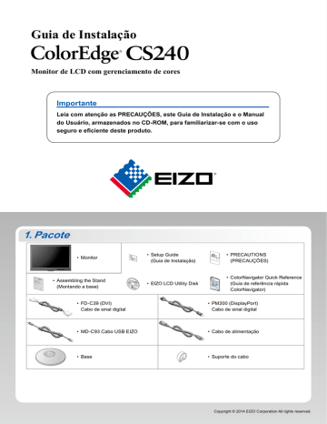 EIZO ColorEdge CS240 Guia de Instalação | Manualzz