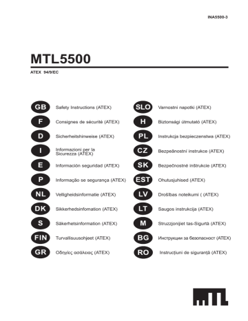 MTL 5500 Intrinsically Safe Isolators ATEX Manual | Manualzz