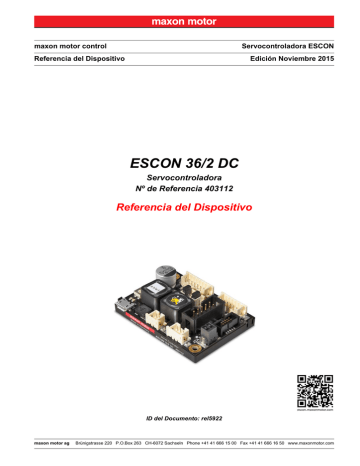 ESCON 36/2 DC - Referencia del Dispositivo | Manualzz