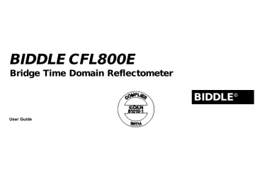 BIDDLE CFL800E User Guide | Manualzz