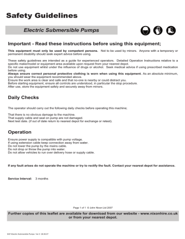 Electric Submersible Pumps Safety Guidelines | Manualzz