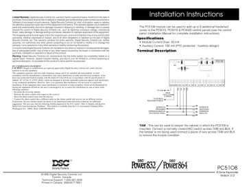 DSC PC5108 Installation instructions | Manualzz