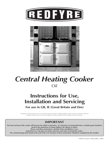 AGA Redfyre central heating cooker oil manual Owner's Manual | Manualzz