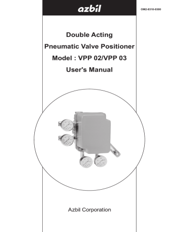 Double Acting Pneumatic Valve Positioner VPP 02, VPP 03 User Manual ...