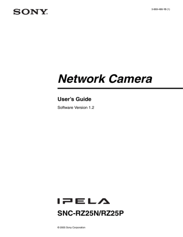 Sony SNC-RZ25N, SNC-RZ25P Network Camera User's Guide | Manualzz