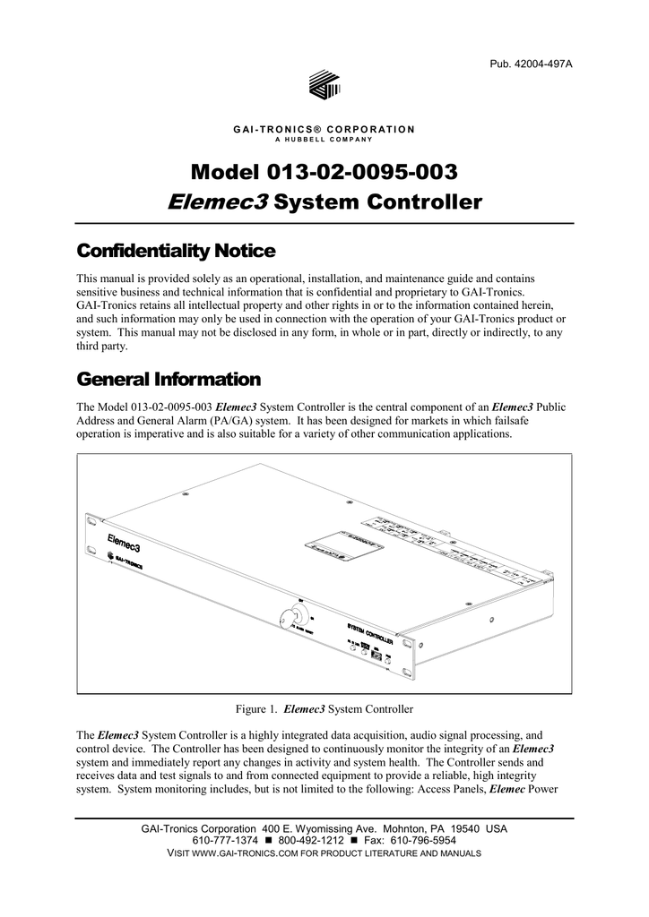 GAI-Tronics 013-02-0095-003 User Guide | Manualzz