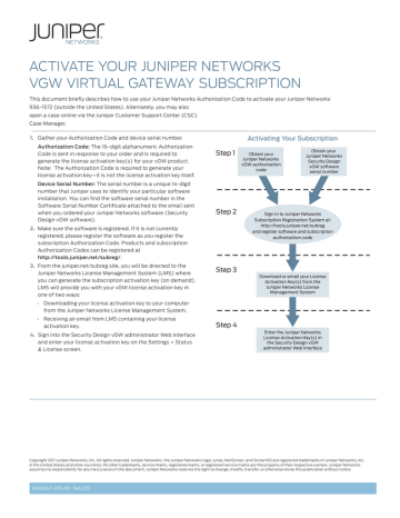 Juniper Virtual Gateway Activation Guide | Manualzz