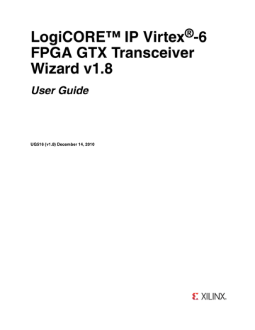 Xilinx Virtex-6 FPGA GTX Transceiver Wizard User Guide | Manualzz