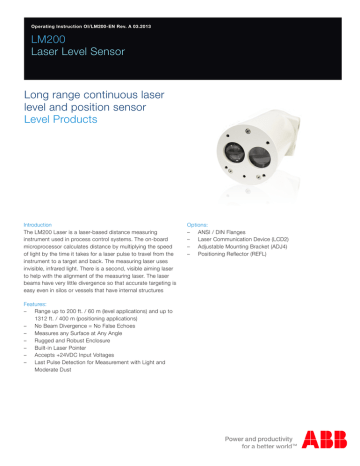 ABB LM200 Laser Level Sensor Operating Instruction | Manualzz