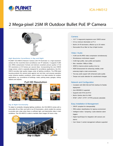 PLANET ICA-HM312 Datasheet | Manualzz