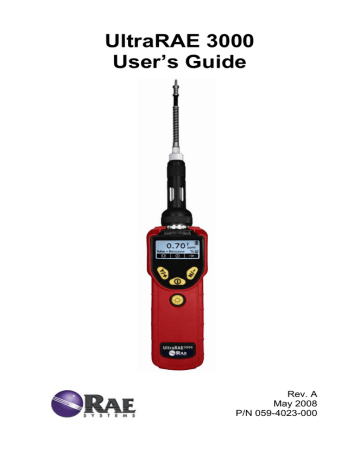 Gas monitor UltraRAE 3000 User’s Guide | Manualzz