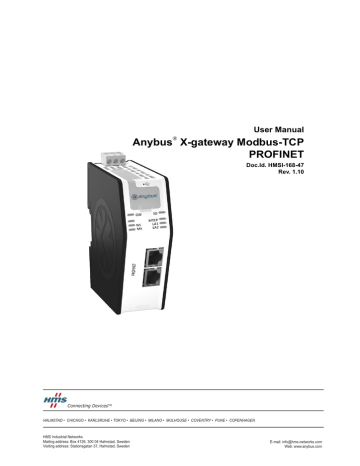 Anybus AB9007 X-gateway - Modbus TCP Client - PROFINET-IO Device User Manual | Manualzz